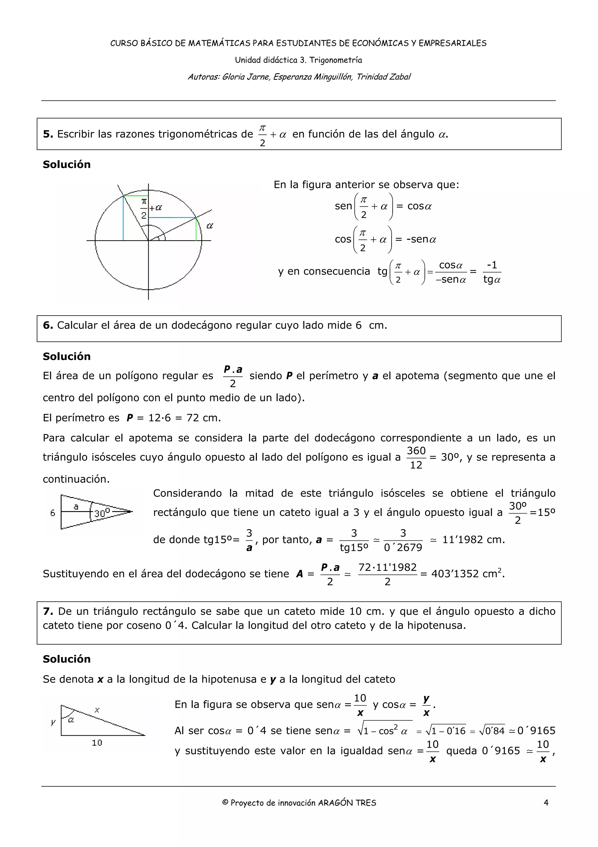 Ejercicios resueltos de trigonometria | PDF