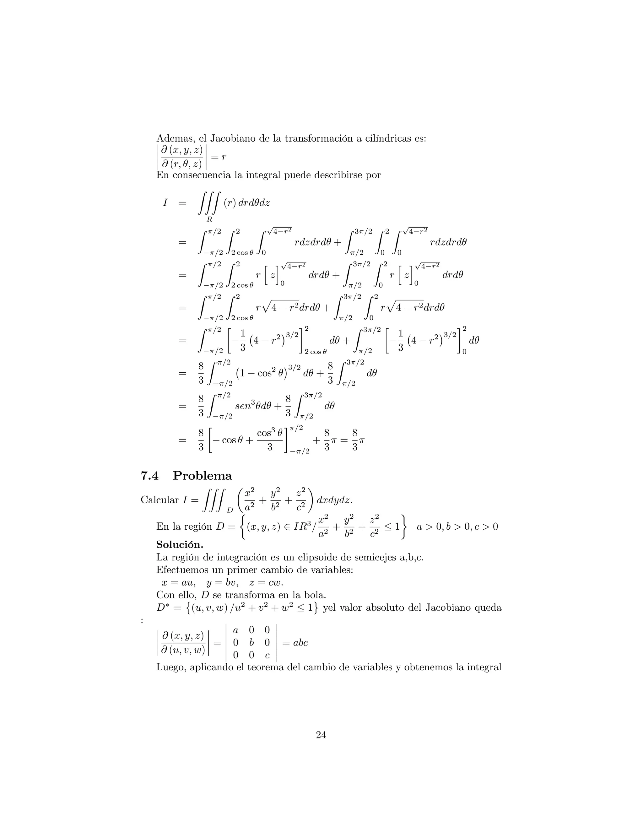 Ejercicios resueltos integrales dobles y triples | PDF