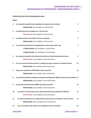 Ejercicios resueltos programacion lineal | PDF