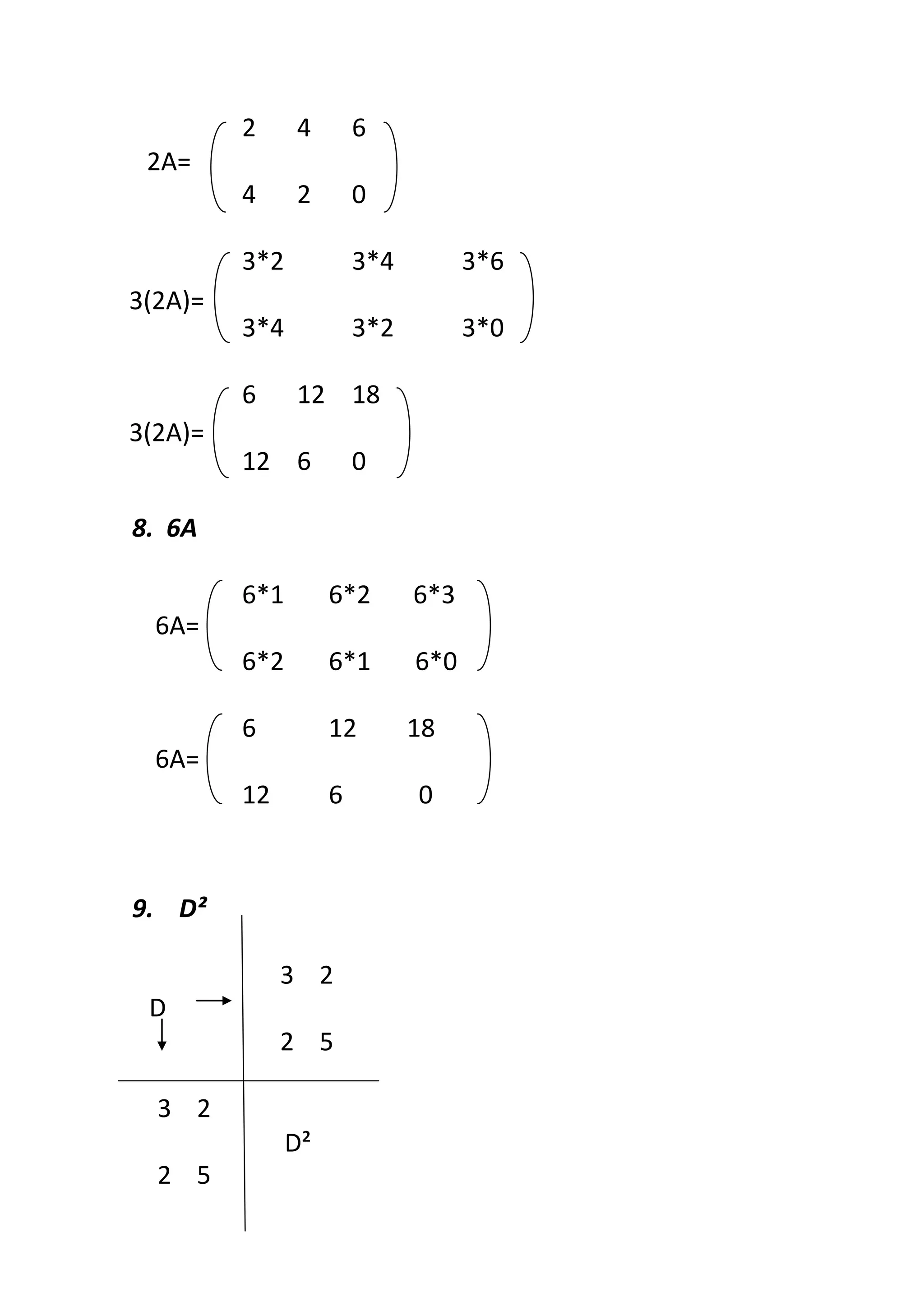 Ejercicios resueltos y explicados operaciones con matrices | DOCX