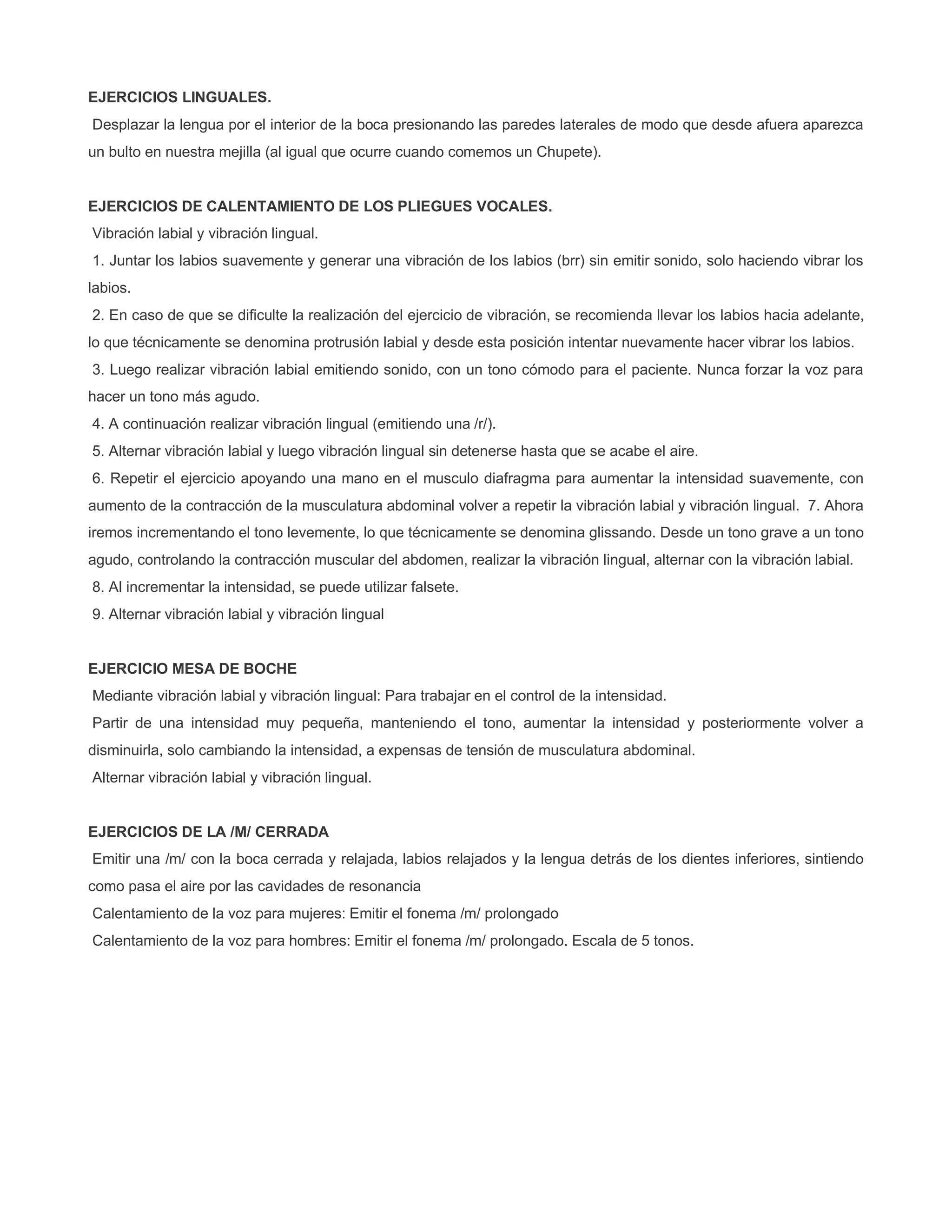 Ejercicios tecnica vocal | PDF | Lung and Respiratory Health | Diseases ...
