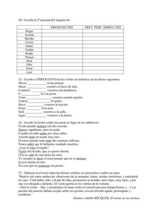 Ejercicios verbos | PDF | Education