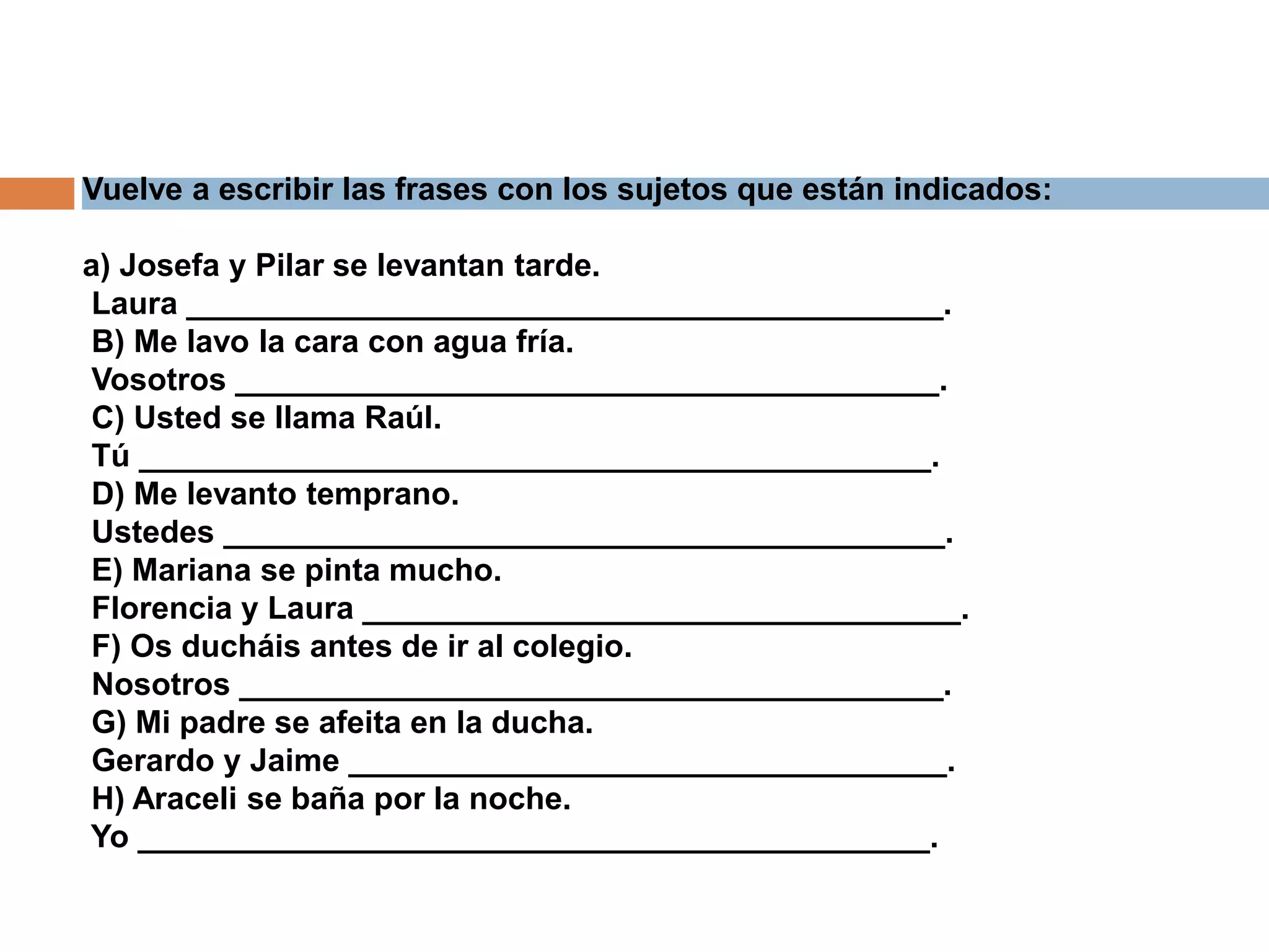 Ejercicios verbos presente de indicativo | PPT