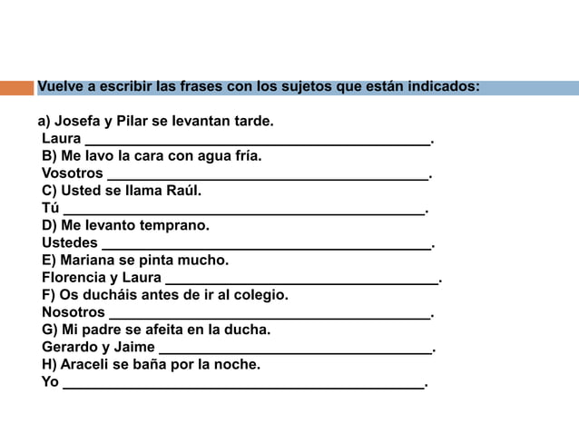 Ejercicios verbos presente de indicativo | PPT
