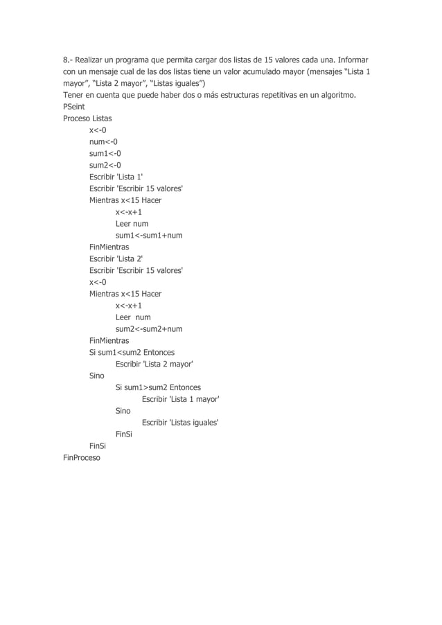 Ejercicios Whule y Do While