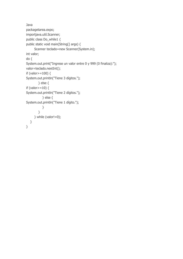Ejercicios Whule y Do While
