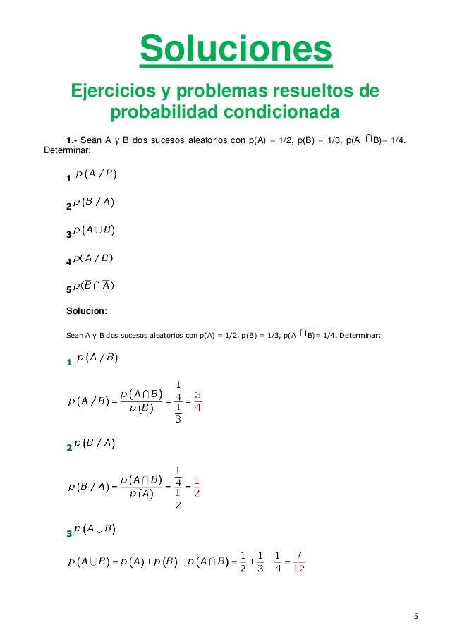 Probabilidad Condicional Ejercicios