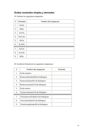 Ejercicios de Formulación | PDF