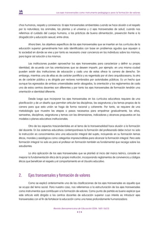 Ejes transversales como instrumento pedagógico | PDF
