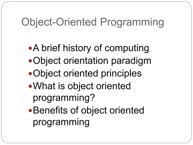 Object oriented programming-with_java | PPT