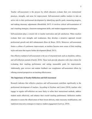 IMPORTANCE OF TEACHER REFLECTION AND SAFE ASSESSMENT | DOCX