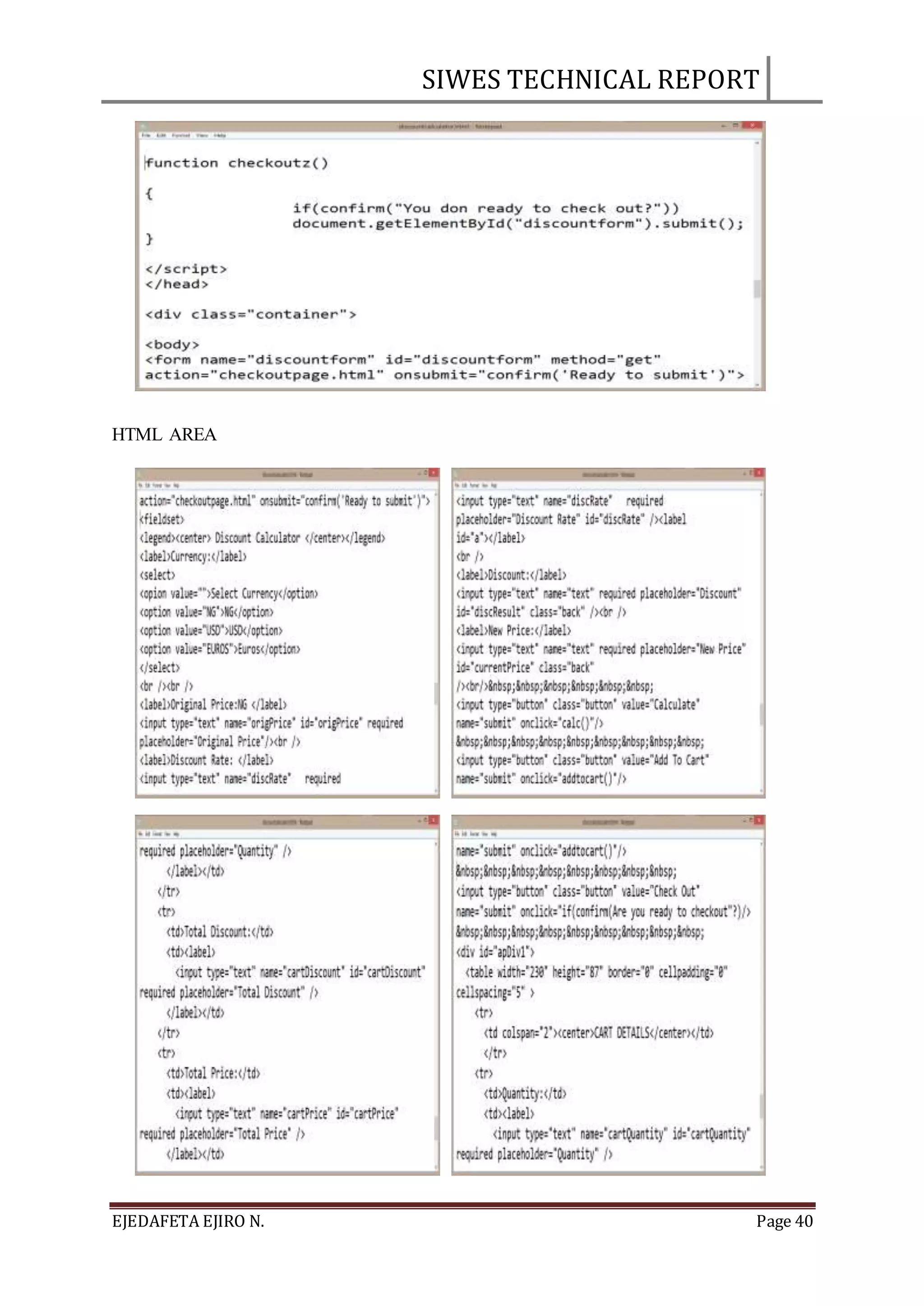 SIWES I.T REPORT ON WEB DESIGN | DOCX
