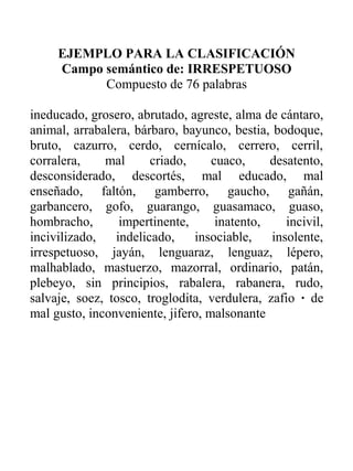 Cincuenta campos semánticos para clasificar | DOC