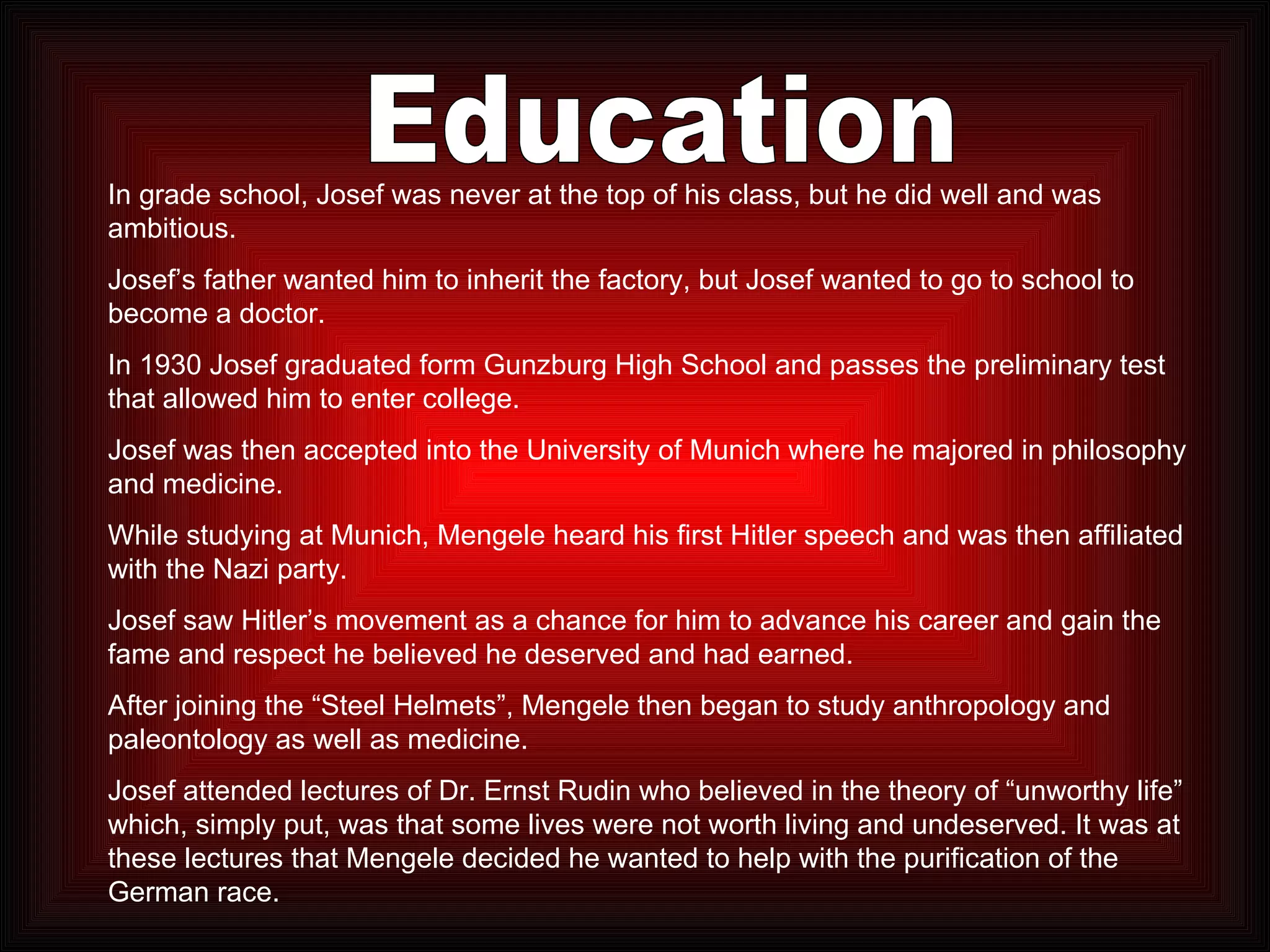 Josef Mengele "Angel of Death" | PPT