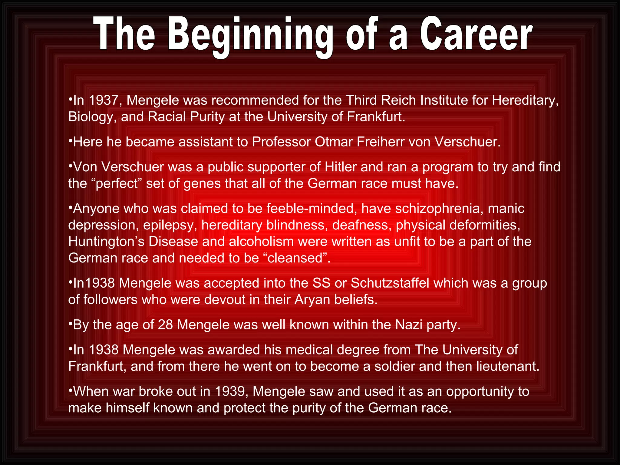 Josef Mengele "Angel of Death" | PPT