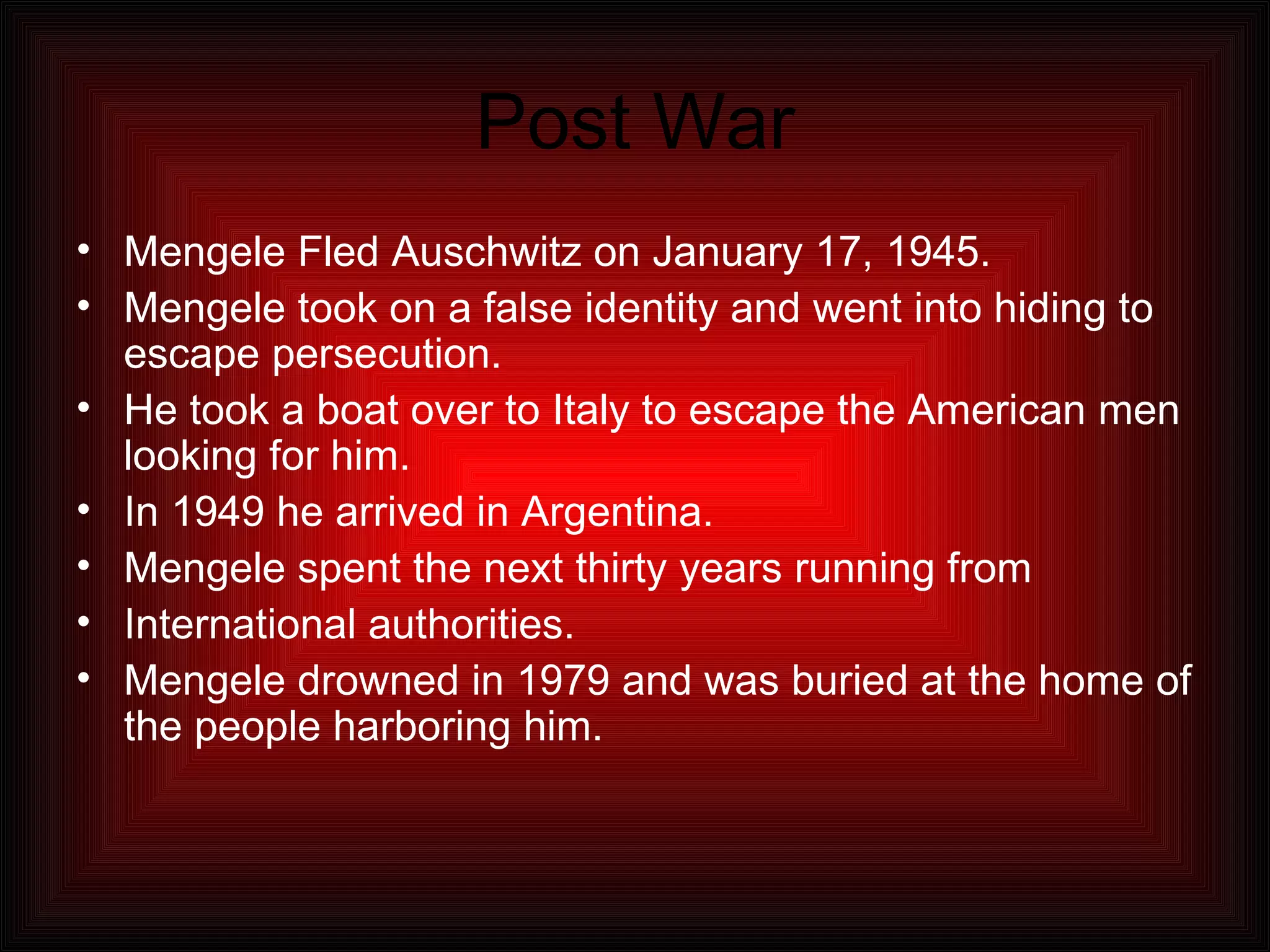 Josef Mengele "Angel of Death" | PPT