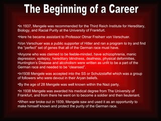 Josef Mengele "Angel of Death" | PPT