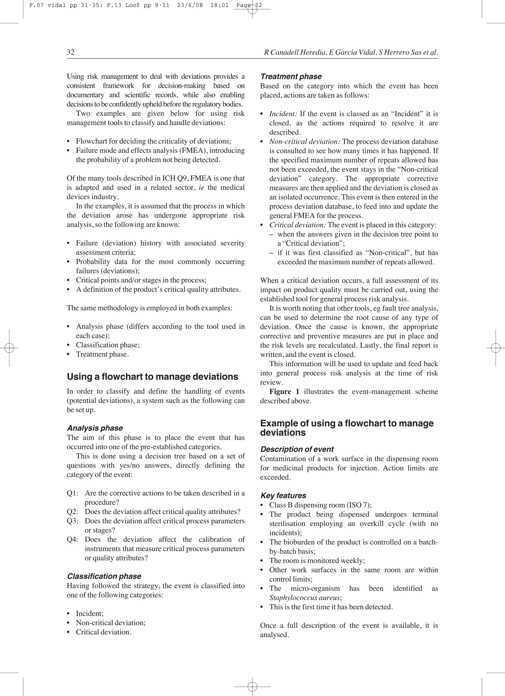 Deviations management in the context of ICH Q9 Q10 | PDF