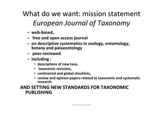 EJT a New Journal by Patrick Grootaert | PPT