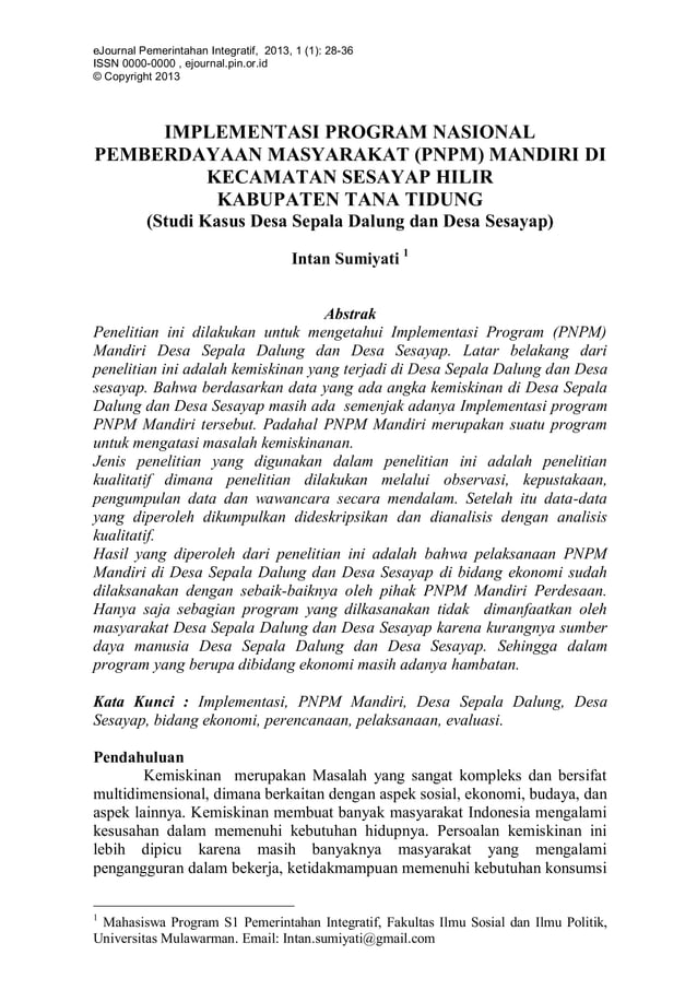 Implementasi Program PNPM Mandiri | PDF