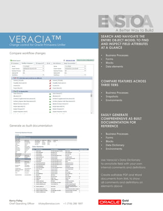 Veracia™ by Enstoa: Change control for Oracle Primavera Unifier | PDF