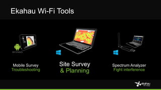Ekahau Wi-Fi Tools (Site Survey, Planning, Spectrum Analysis) | PPTX