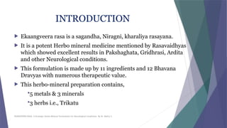 Ekangveera Rasa A Strategic Herbo-Mineral Formulation for Neurological ...