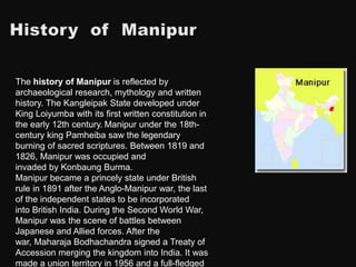 Uttar Pradesh and Manipur Culture brief Project | PPTX
