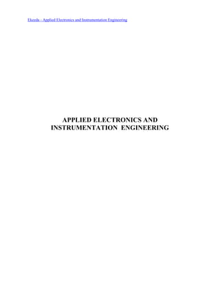 Ekeeda - Applied Electronics and Instrumentation Engineering | PDF
