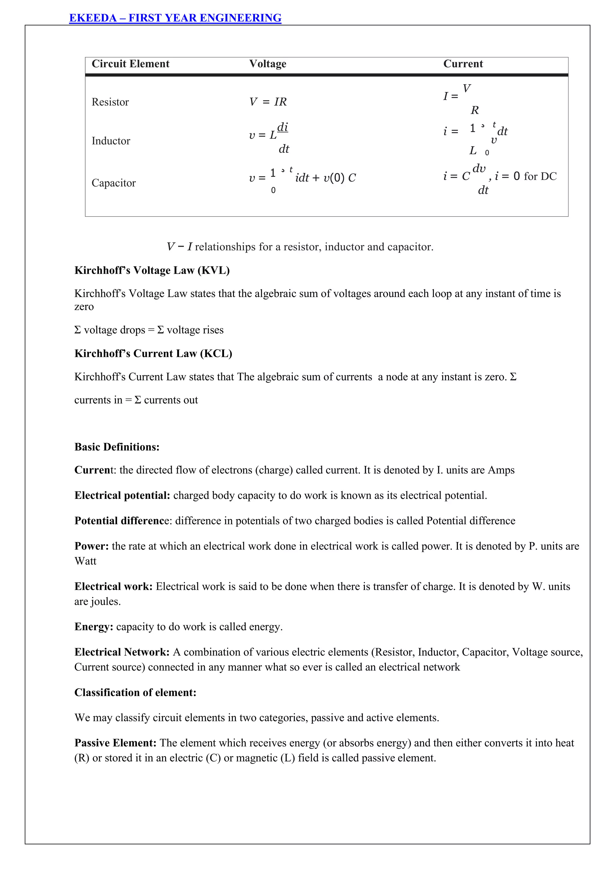 Ekeeda - First Year Enginering - Basic Electrical Engineering | PDF