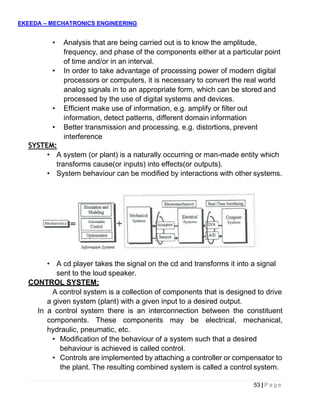Ekeeda - Mechatronics Engineering - Introduction to Mechatronics | PDF