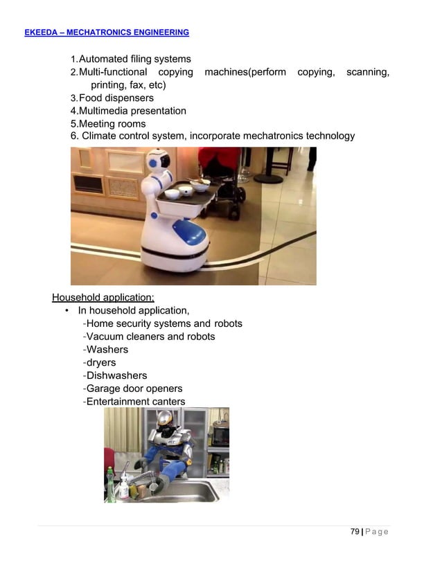 Ekeeda - Mechatronics Engineering - Introduction to Mechatronics