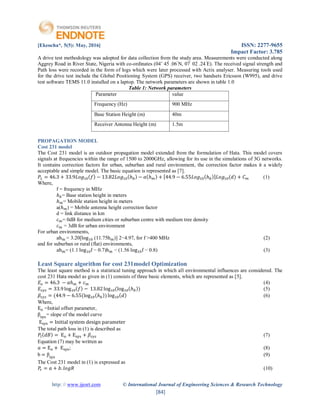 OPTIMIZATION OF COST 231 MODEL FOR 3G WIRELESS COMMUNICATION SIGNAL IN ...