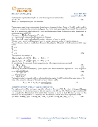 OPTIMIZATION OF COST 231 MODEL FOR 3G WIRELESS COMMUNICATION SIGNAL IN ...