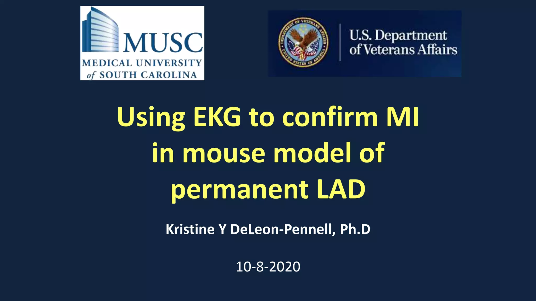 Using EKG to Confirm MI in Mouse Model of Permanent LAD Occlusion | PPTX