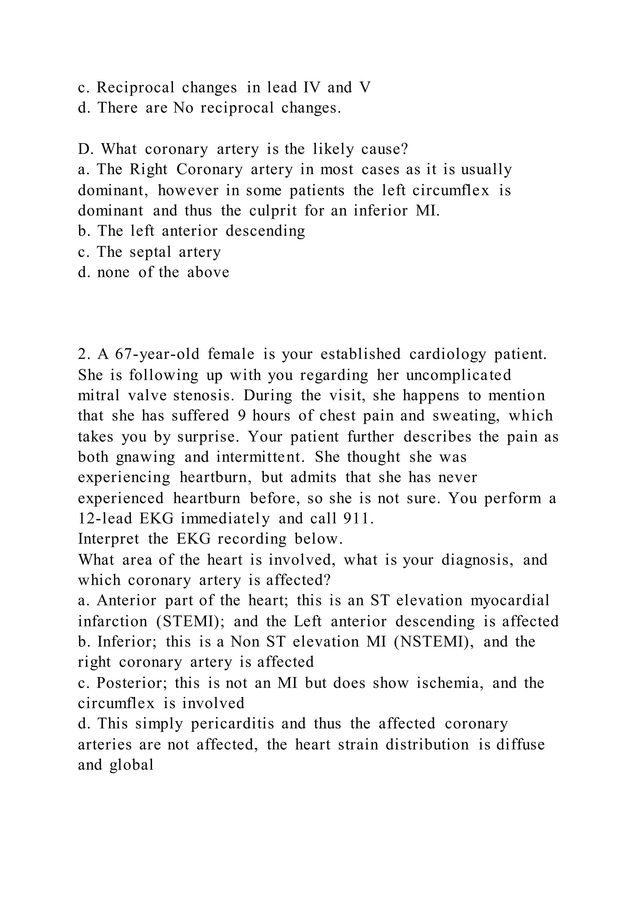 EKG Worksheet Answer each question below. Use complete | DOCX