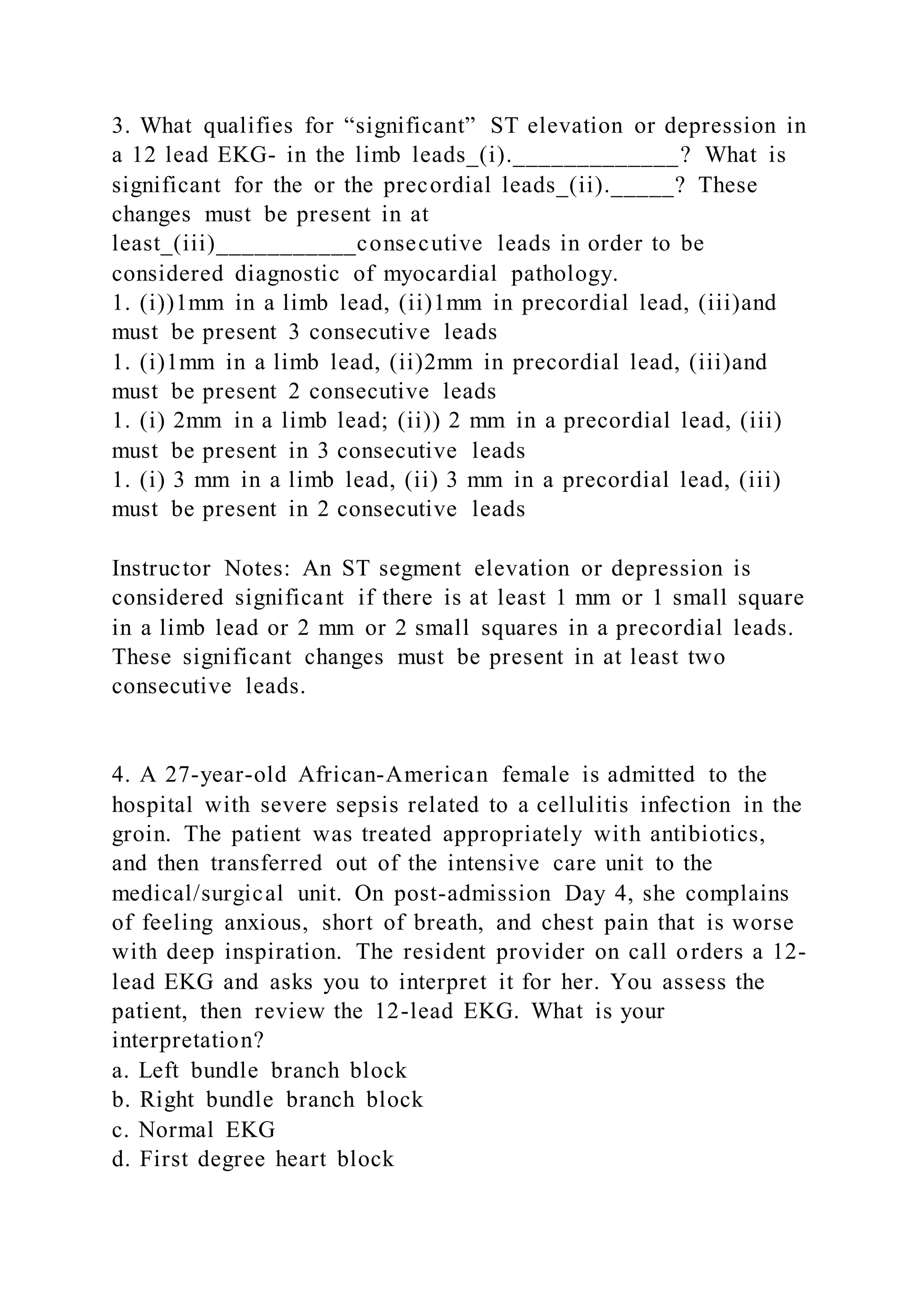 EKG Worksheet Answer each question below. Use complete | DOCX