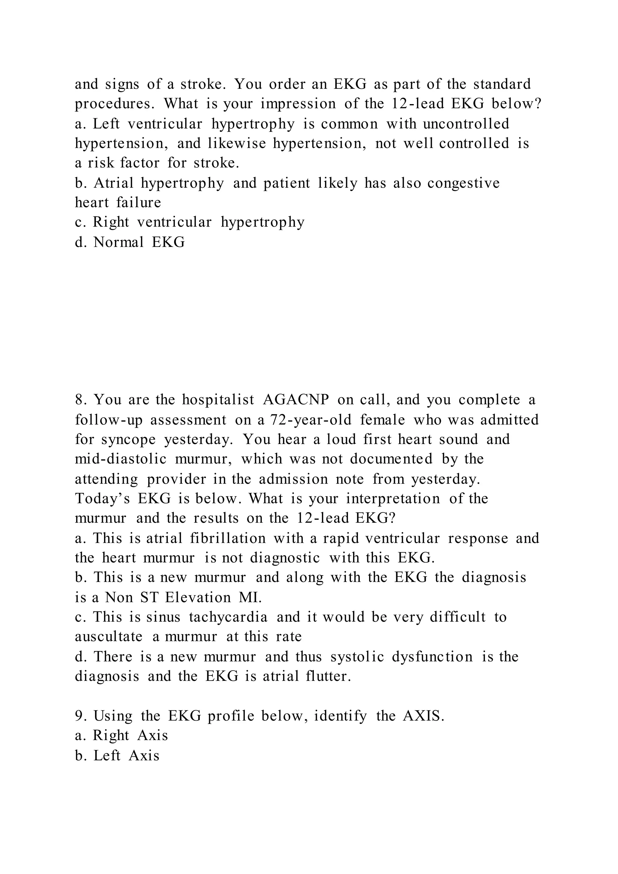 EKG Worksheet Answer each question below. Use complete | DOCX