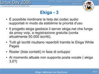 Ekiga - telefonare con GNU/Linux | PPT