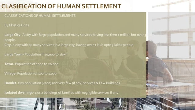 EKISTICS - THE SCIENCE OF HUMAN SETTLEMENT | PPTX