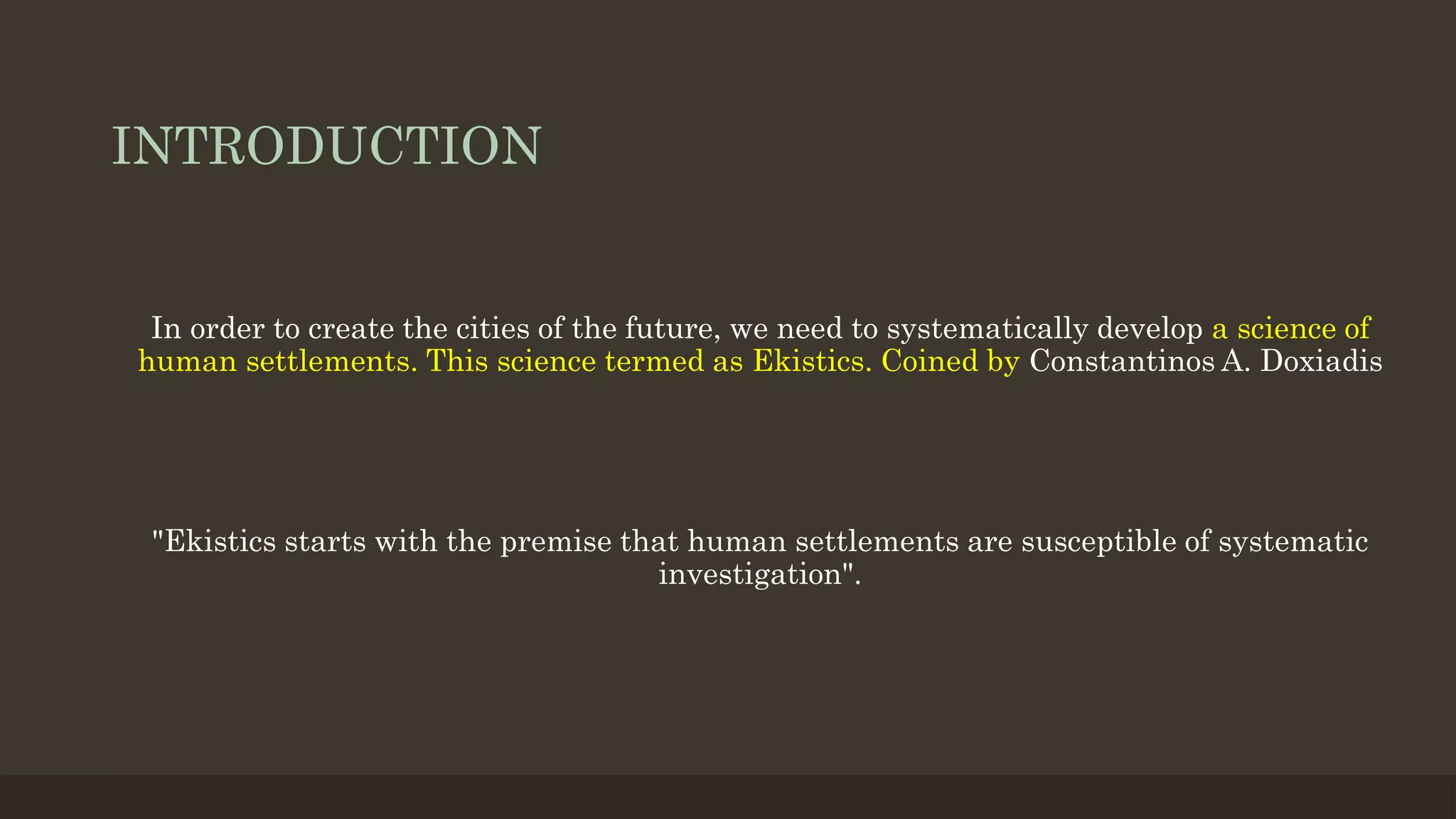 EKISTICS | PPT