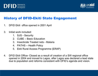 Ekiti DFID Partnership | PPT | Political Issues & policy | Politics