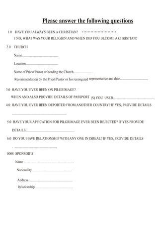 Ekiti State Christian Pilgrim Form. | PDF