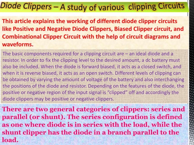 Clipping Circuits | PPT
