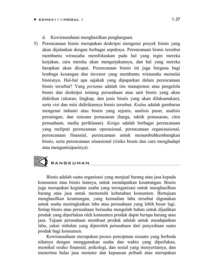 pengertian dasar bisnis, kewirausahaan, dan lingkungan bisnis | PDF