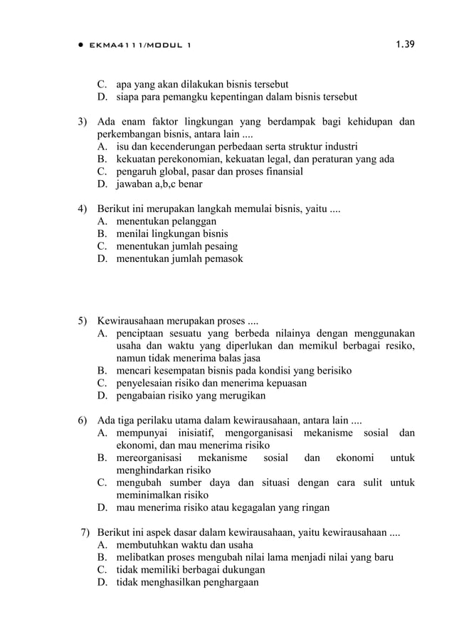 pengertian dasar bisnis, kewirausahaan, dan lingkungan bisnis | PDF