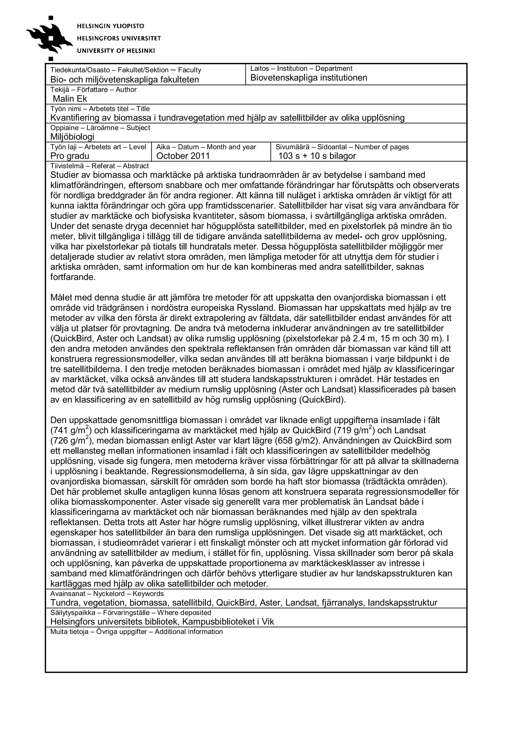 Masters Thesis Abstract | PDF