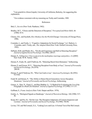 Ekman, paul why dont we catch liars | PDF