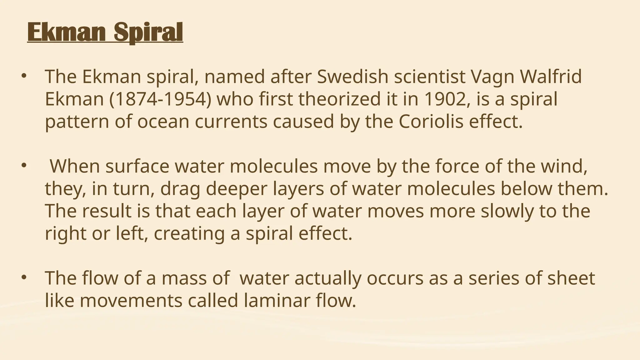 DETAILED NOTE ON EKMAN SPIRAL AND RELATION WITH CORRIOLIS FORCE | PPTX