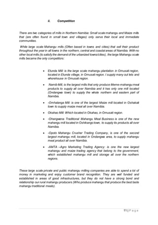 Ekoka mahangu mills business plan | DOCX